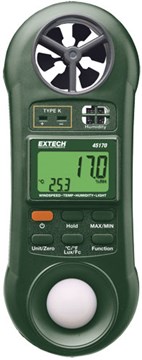 Extech 45170 Hygro-Thermo-Anemometer-Light Meter | Air Velocity Meters ...