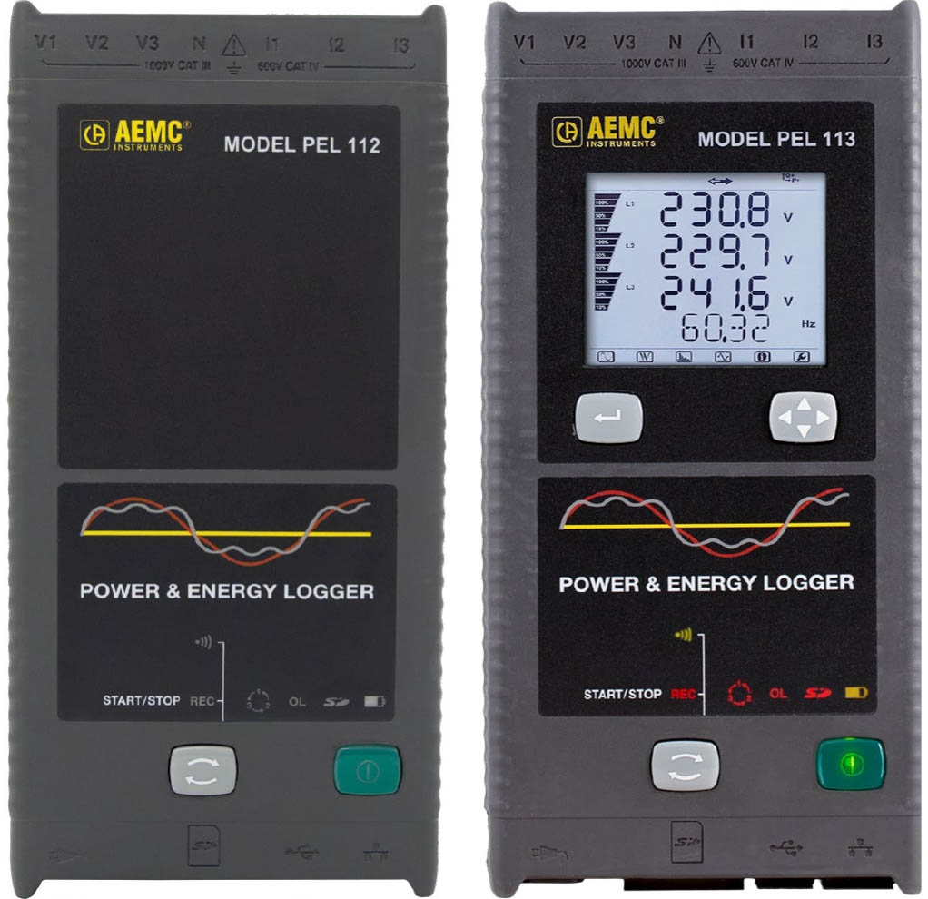 AEMC PEL 112 / PEL 113 Power and Energy Loggers | Power Quality ...