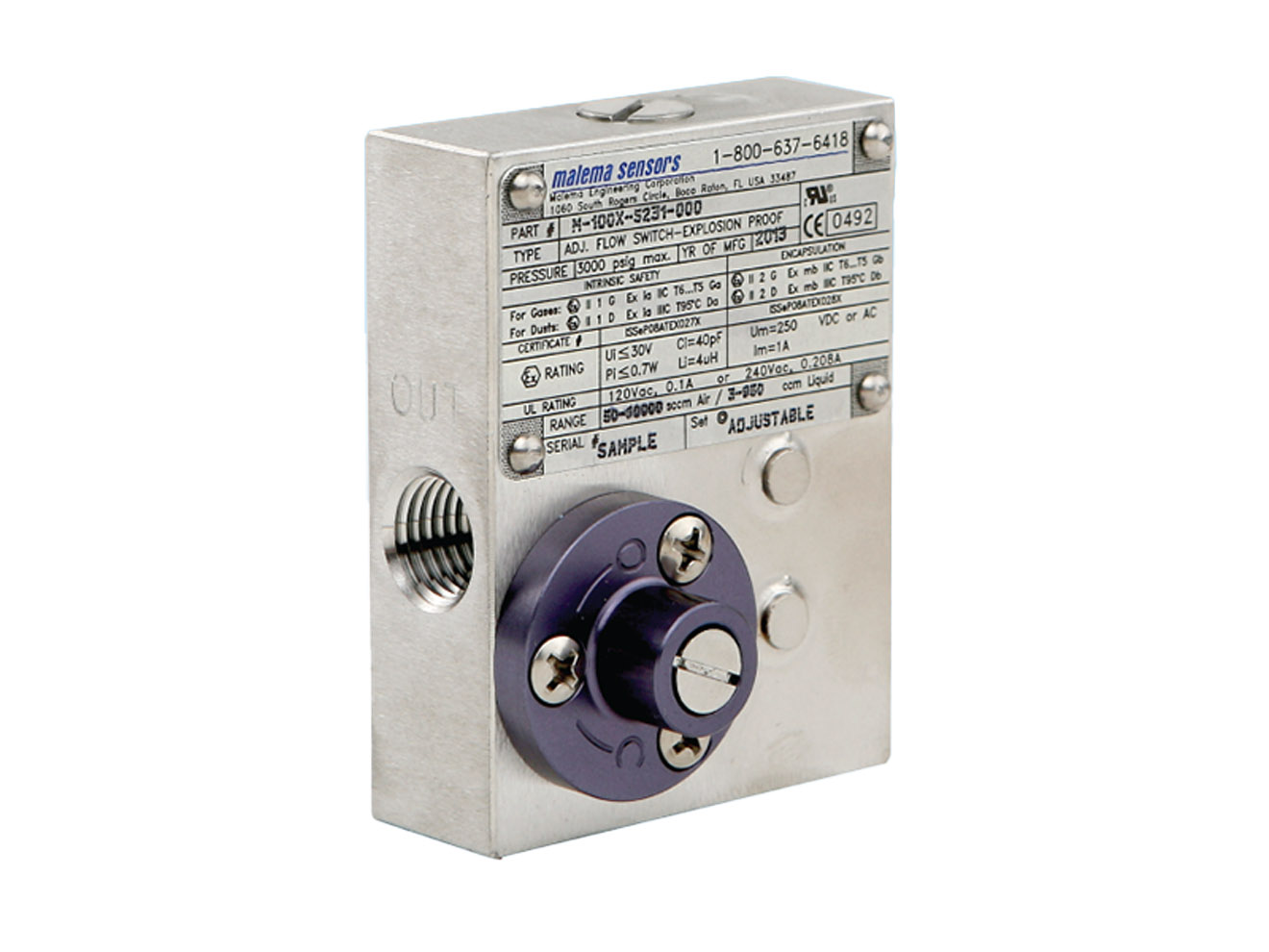 Malema M-100X Adjustable Flow Switch | Flow Switches | Instrumart