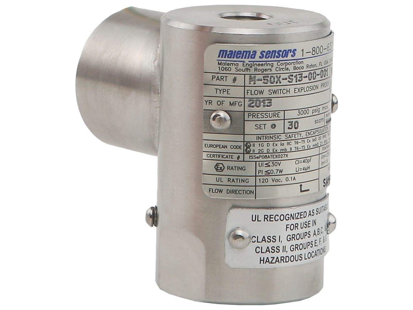 Malema M-50X Explosion Proof Fixed Flow Switch | Flow Switches | Instrumart